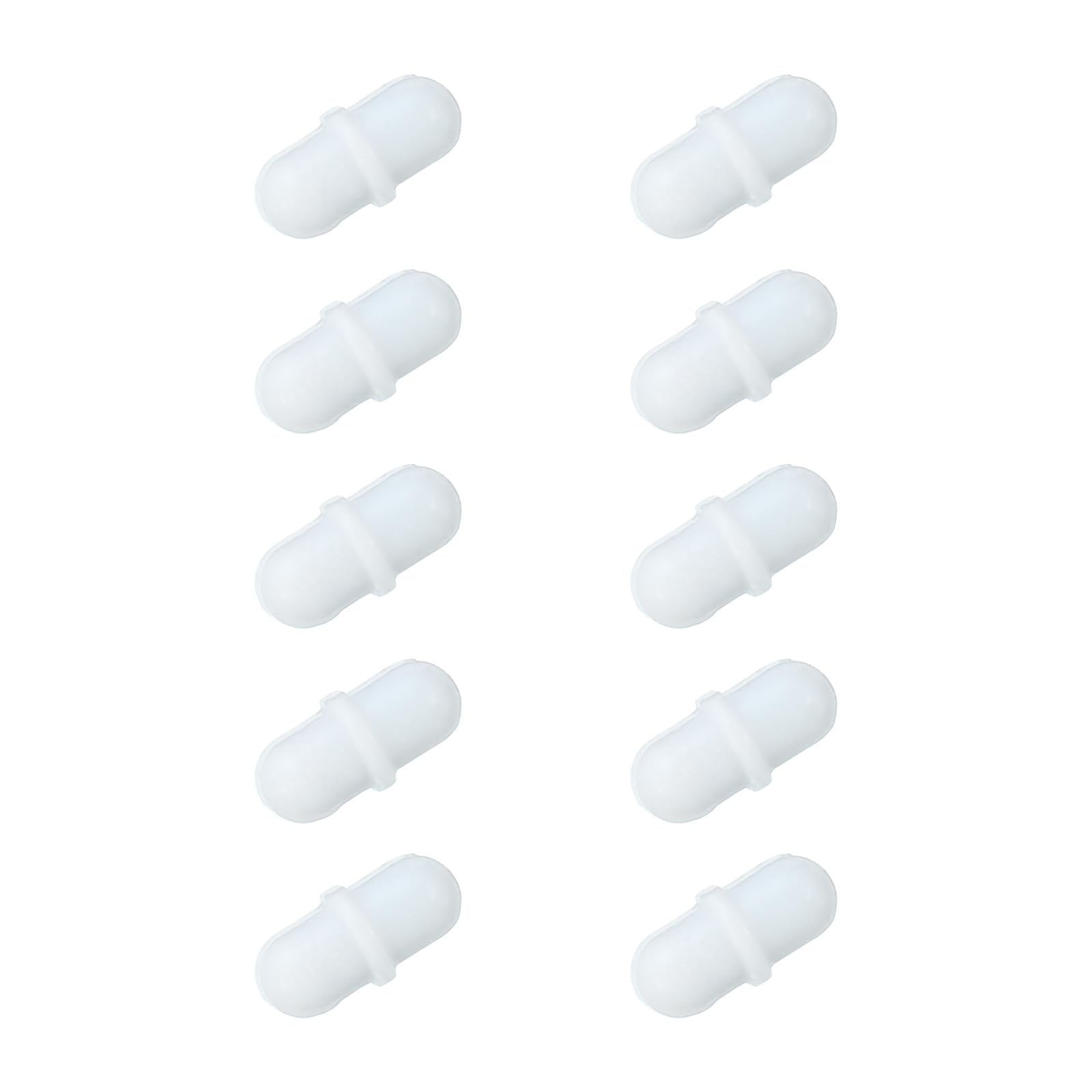 MECCANIXITY Magnetic Stirrer Mixer Stir Bar Rod 10mm/0.39" Cylinder Shape PTFE Coating Magnet White for Laboratory 10Pcs