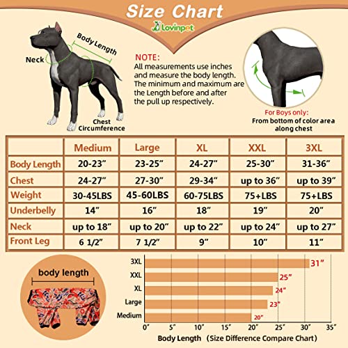 LovinPet Large Breed Dog Pajamas - Lightweight Pullover Full Coverage Dog Pjs, Dog Onesie, Happy Horse Coral Print, Full Coverage Dog Jammies, Pet PJ's/Large