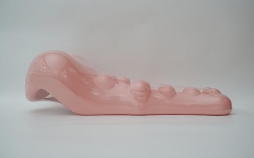 Fanlecy Neck and Shoulder Relaxer with Upper Back Massage Point, Cervical Traction Device Neck Stretcher for TMJ Pain Relief and Cervical Spine Alignment Chiropractic Pillow (Pink)
