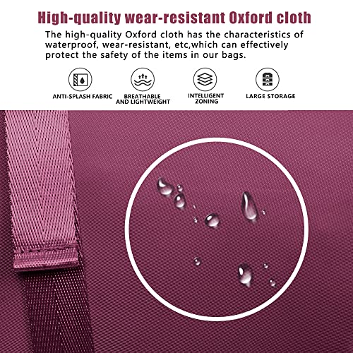 Gym Bag for Women and Men Sports Duffle Bag Travel Backpack Weekender Overnight Bag with Shoes Compartment Purple - MIYCOO