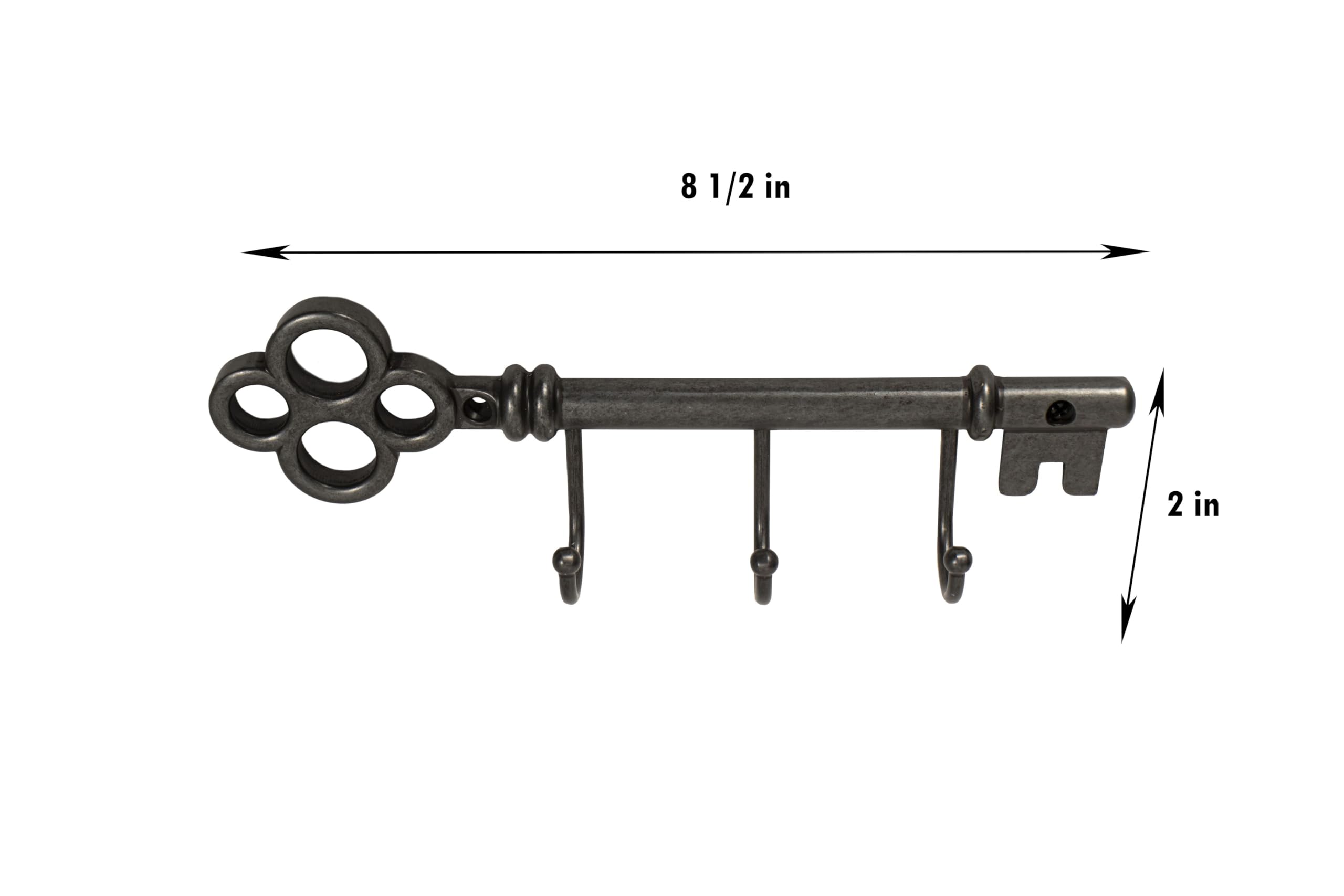 FantasHome Classic Wall Mounted Key Holder Hook Rack, Vintage Key Rack for Entryway(Bronze Grey)