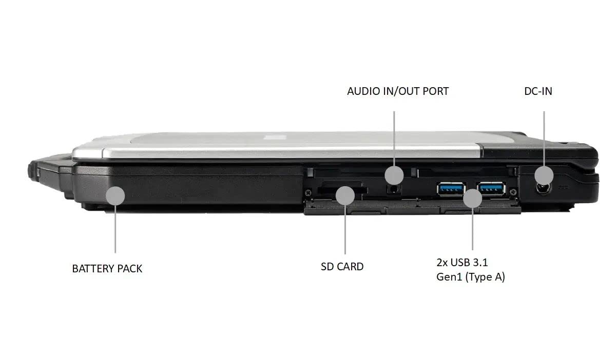 Durabook S15AB Rugged Laptop MIL-STD-810G, Intel® Core™ i5-8265U up to 3 GHz, 15” FHD (1920 x1080) Non-Touch Sunlight Readable, 8GB DDR4, 256GB SSD, Webcam, Windows 10 Pro