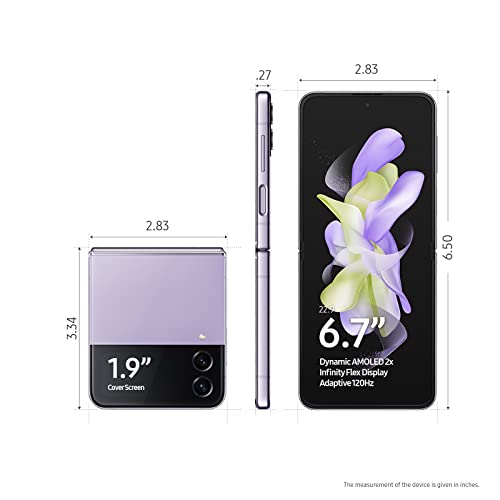 SAMSUNG Galaxy Z Flip 4 Cell Phone, Factory Unlocked Android Smartphone, 128GB, Flex Mode, Hands Free Camera, Compact, Foldable Design, Informative Cover Screen, US Version, 2022, Bora Purple