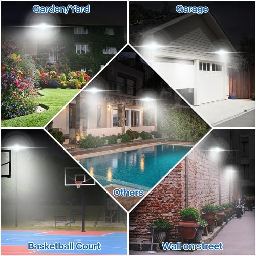 Leddictive 2 Pack LED Flood Lights Outdoor, 100W 10000LM Super Bright Floodlight Outside Work Light with 5.9FT Plug, IP65 Waterproof 6000K Outdoor LED Flood Light for Garage, Yard, Lawn, Garden