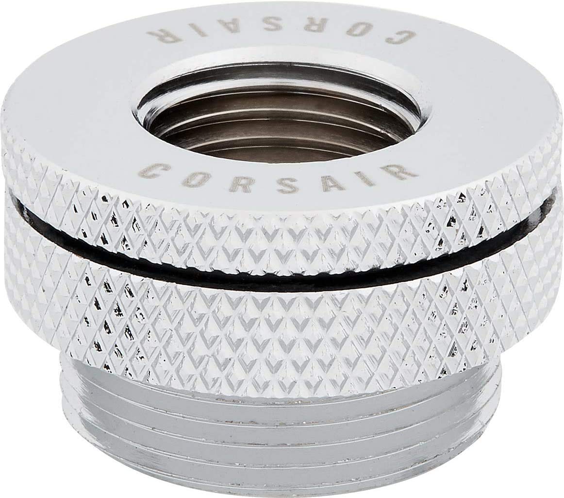 Corsair Hydro X Series, XF Fill Port (G1/4" BSPP Port Threads, Solid Brass Durability, Finish, Threaded Locking Collar, Included G1/4” Stopper Plug) Chrome