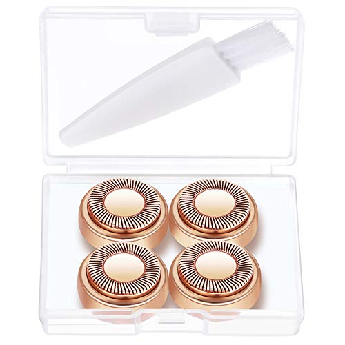 Dealswin Facial Hair Remover Replacement Heads:Compatible with Gen 1 Finishing Touch Flawless Facial Hair Removal Tool Women, As Seen On TV 18K Gold-Plated Rose Gold 4 Count, Generation 1 Single Halo