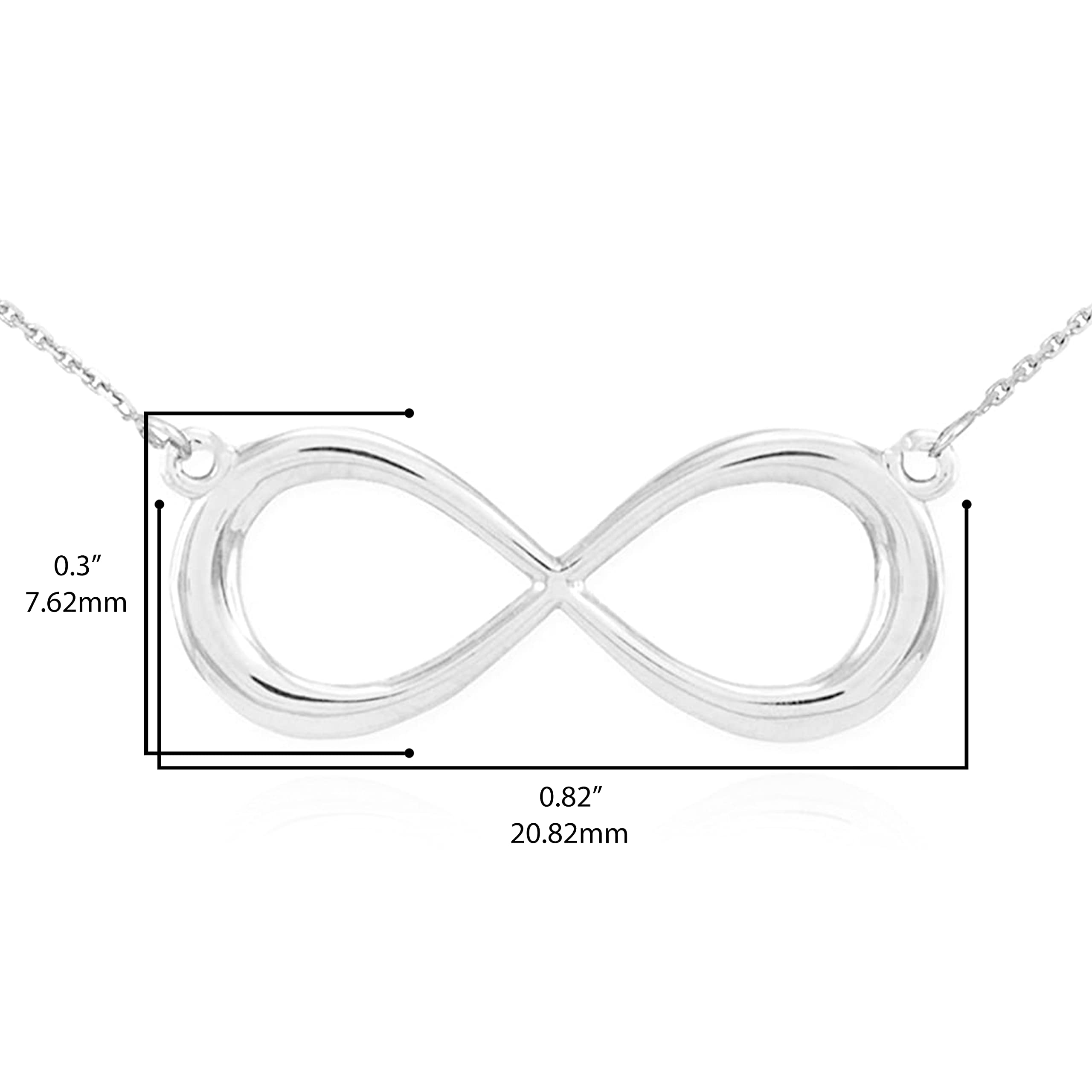 Claddagh Gold Certified Sterling Silver Dainty Forever Infinity 16" Necklace