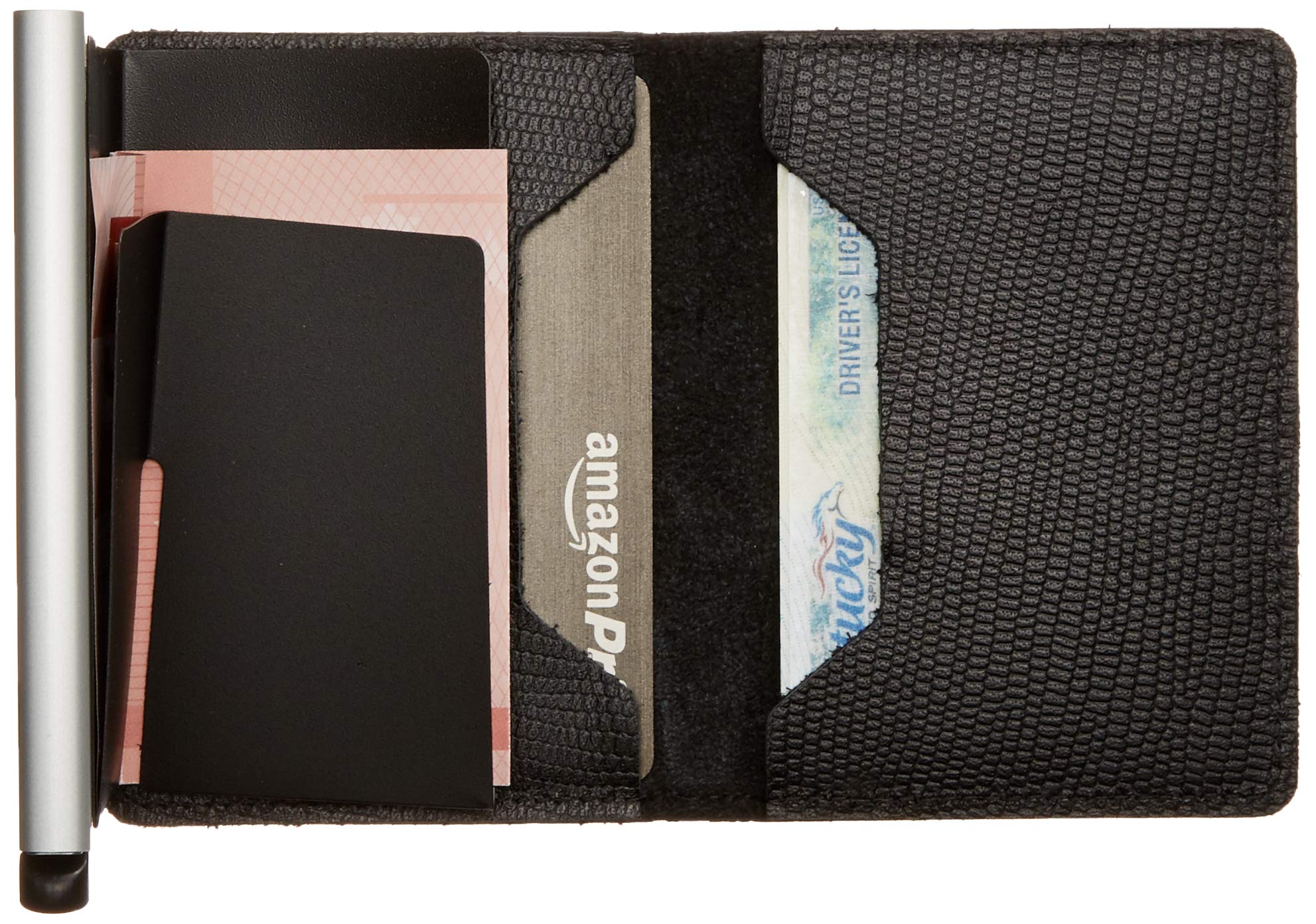 SECRID Slim Wallet Genuine Rango Leather RFID Safe Card Case for Max 12 Cards (Black)