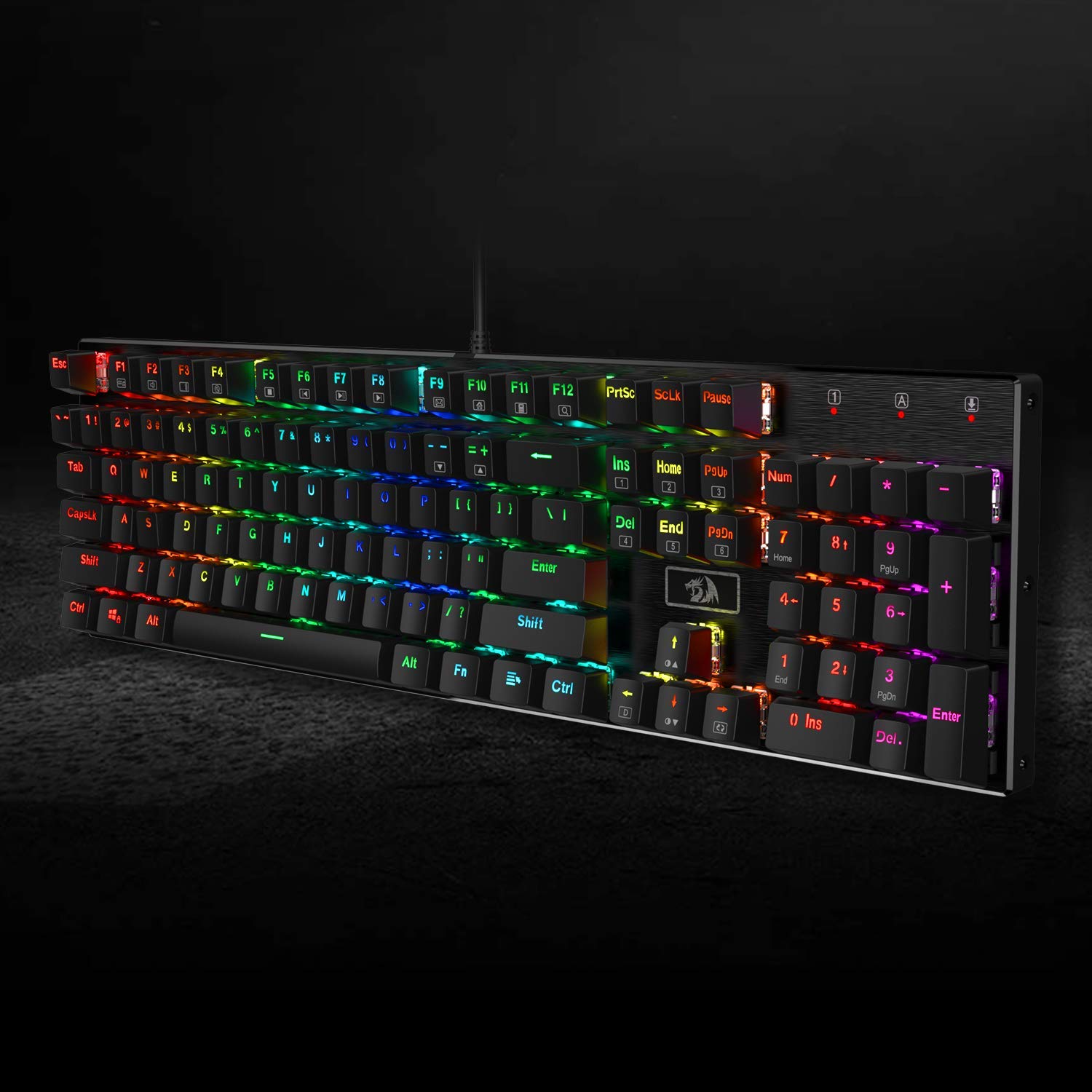 CYOIDAI K556 RGB LED Backlit Wired Mechanical Gaming Keyboard, Aluminum Base, 104 Standard Keys (Renewed)