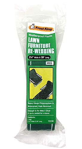 Frost King 2-1/4 x 39 PW39G Polypropylene Lawn Furniture Re-Webbing, 2-1/4in Wide x 39ft Long, Green, Sold as 4 Pack