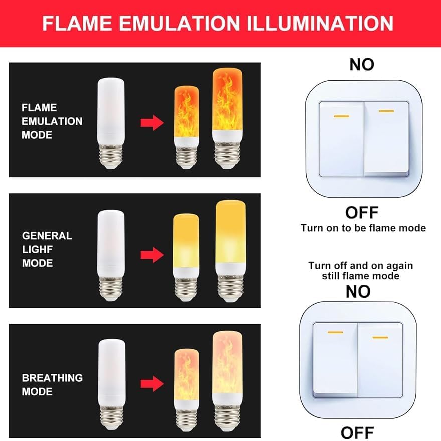 iCrius 2-Pack LED Flame Light Bulbs