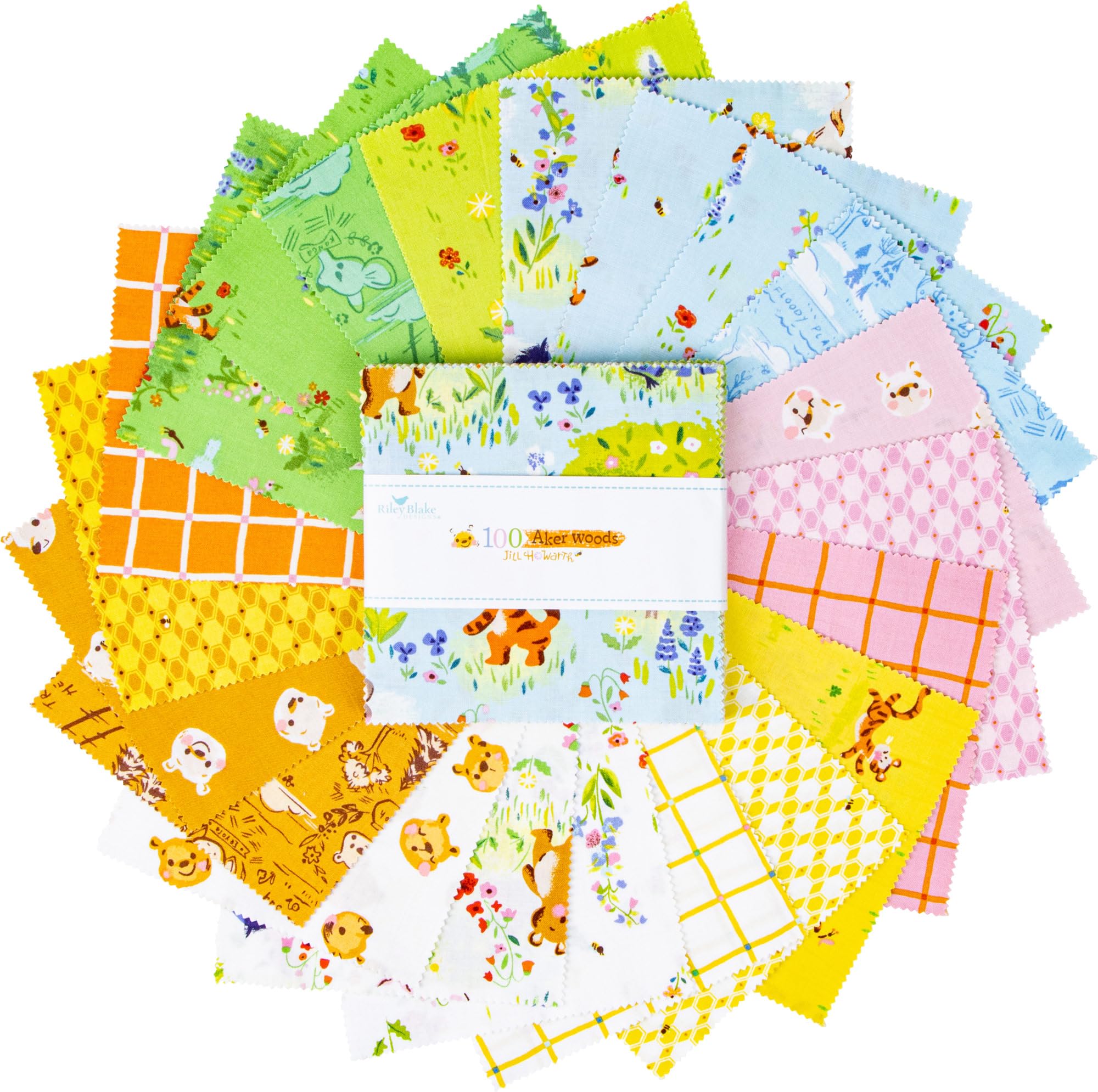 Jill Howarth 100 Aker Woods 5" Stacker 42 5-inch Squares Charm Pack Riley Blake Designs 5-15170-42