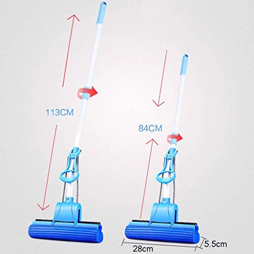 DINGZZ Kitchen Home PVA Sponge Mop, Super Absorbent Quadruple Roller PVA Foam Sponge Mop All Purpose Floor Cleaner