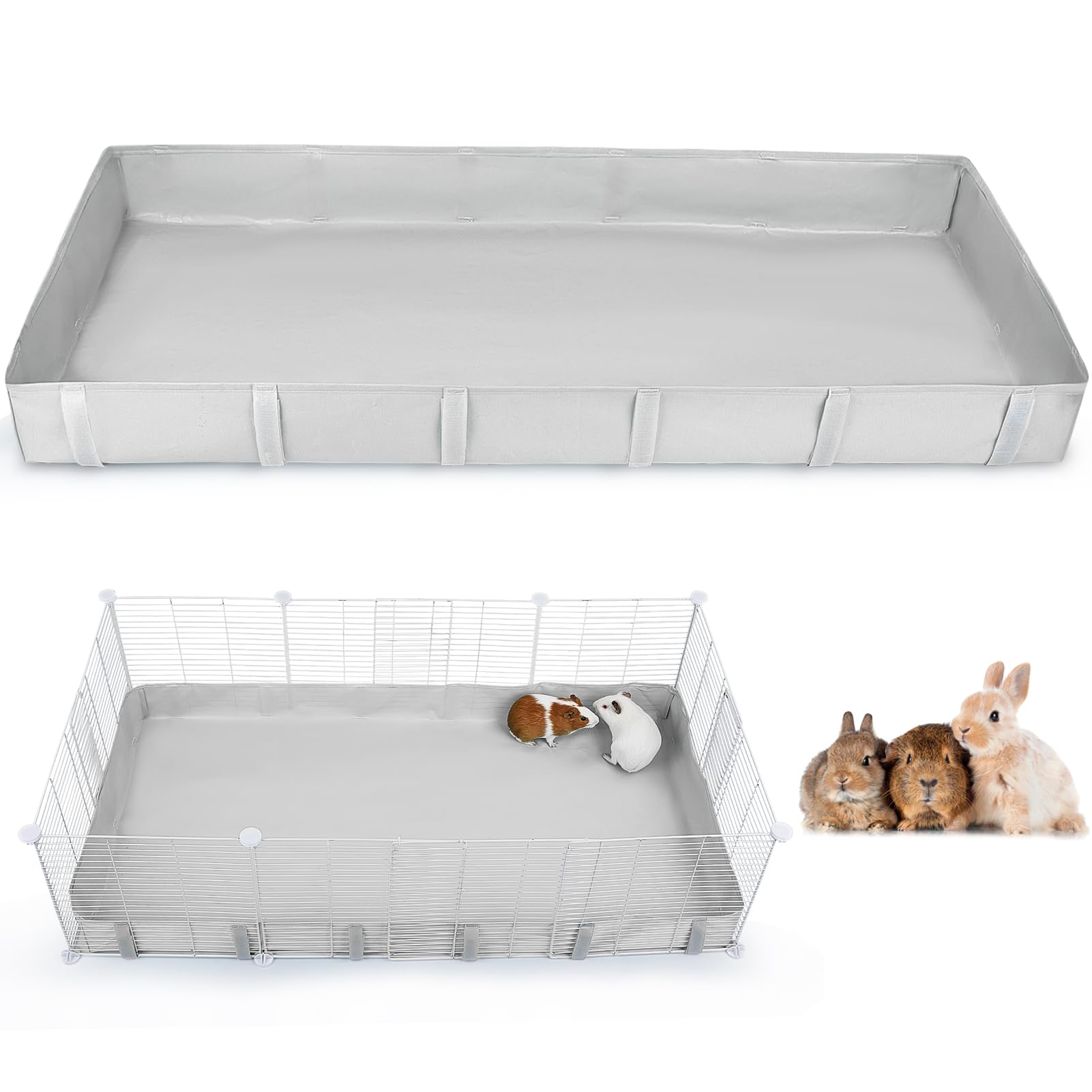 Guinea Pig Cage Liner, Waterproof Liner for Guinea Pigs, Guinea Pig Bedding with Tarp Bottom for C&C Grids, Cage Liners for Guinea Pig, Bunny, Hamster, Rabbit,Not Include Cage,56 * 28 inches