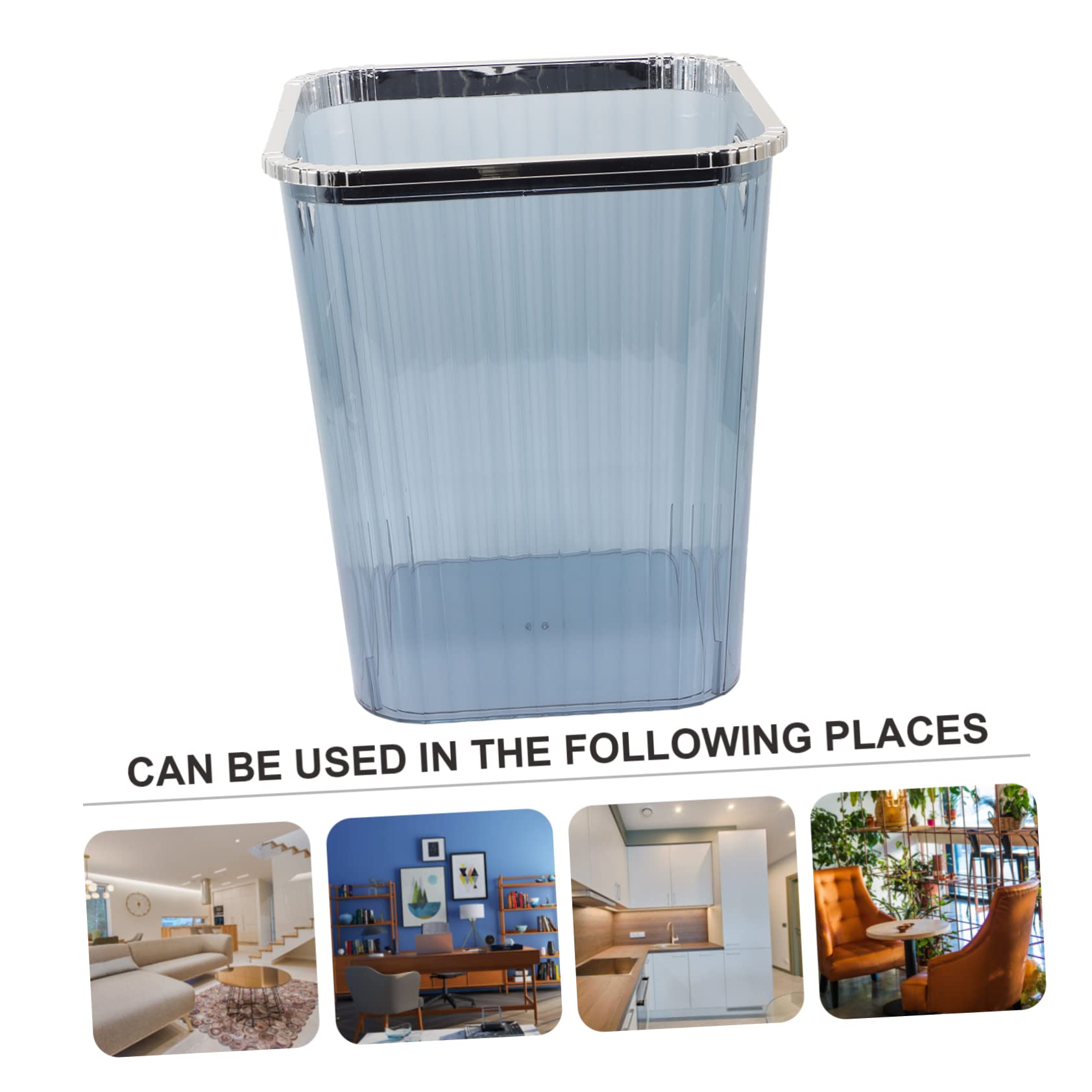 LABRIMP Garbage Can Trash Bin Container Square Bucket Bin with Ring Trash Can 13 Gallon Clear Trash Bin Pink Trash Bags Bathroom Wastebasket Kitchen Sanitary Bucket Office The Pet Slender