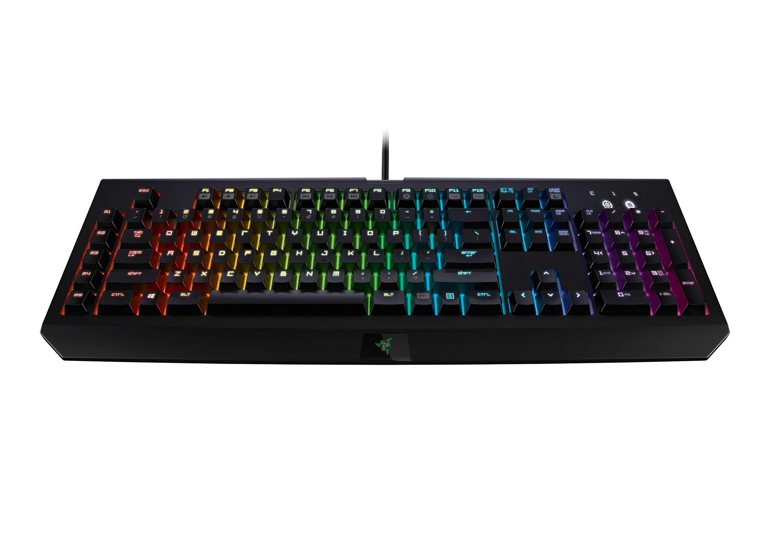Razer BlackWidow Chroma: Clicky RGB Mechanical Gaming Keyboard - 5 Macro Keys Green Mechanical Switches (Tactile and Clicky)