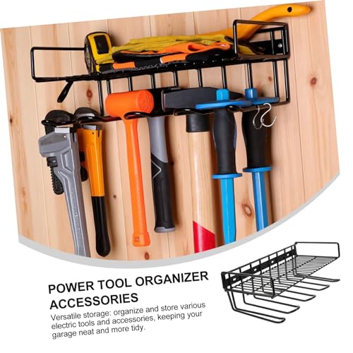 LABRIMP Tool Storage Box Power Tools Storage Rack Power Tool Wall Organizer Multifunctional Tool Storage Rack Electric Drill Holder Tool Organizer Cordless Drill Holder Iron Black