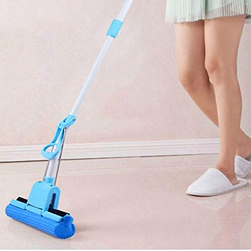DINGZZ Kitchen Home PVA Sponge Mop, Super Absorbent Quadruple Roller PVA Foam Sponge Mop All Purpose Floor Cleaner