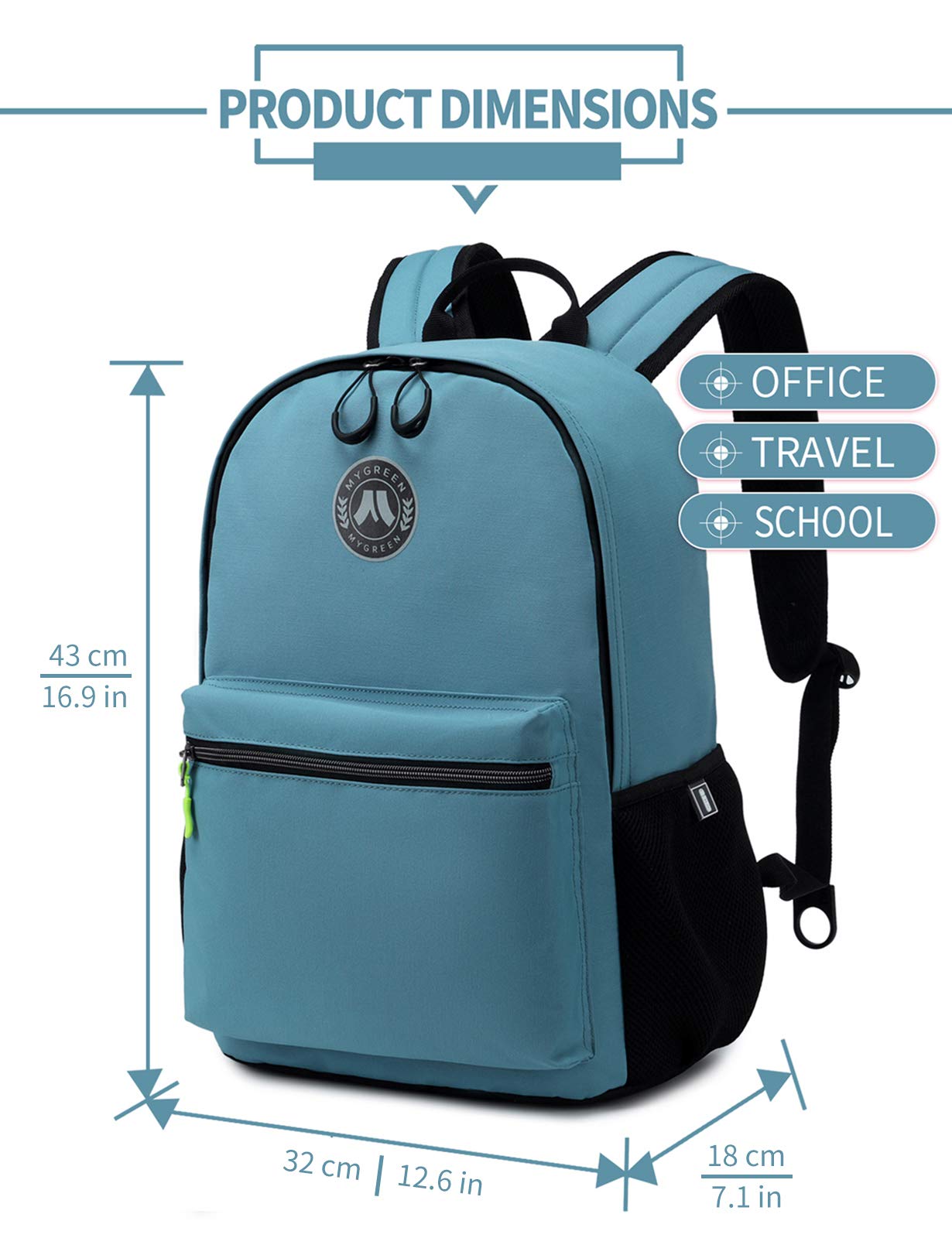Lohol Lightweight & Casual Daypacks for Men, Women & Students, Perfect Daily Backpack for School, Work, and Travel (Dark blue)