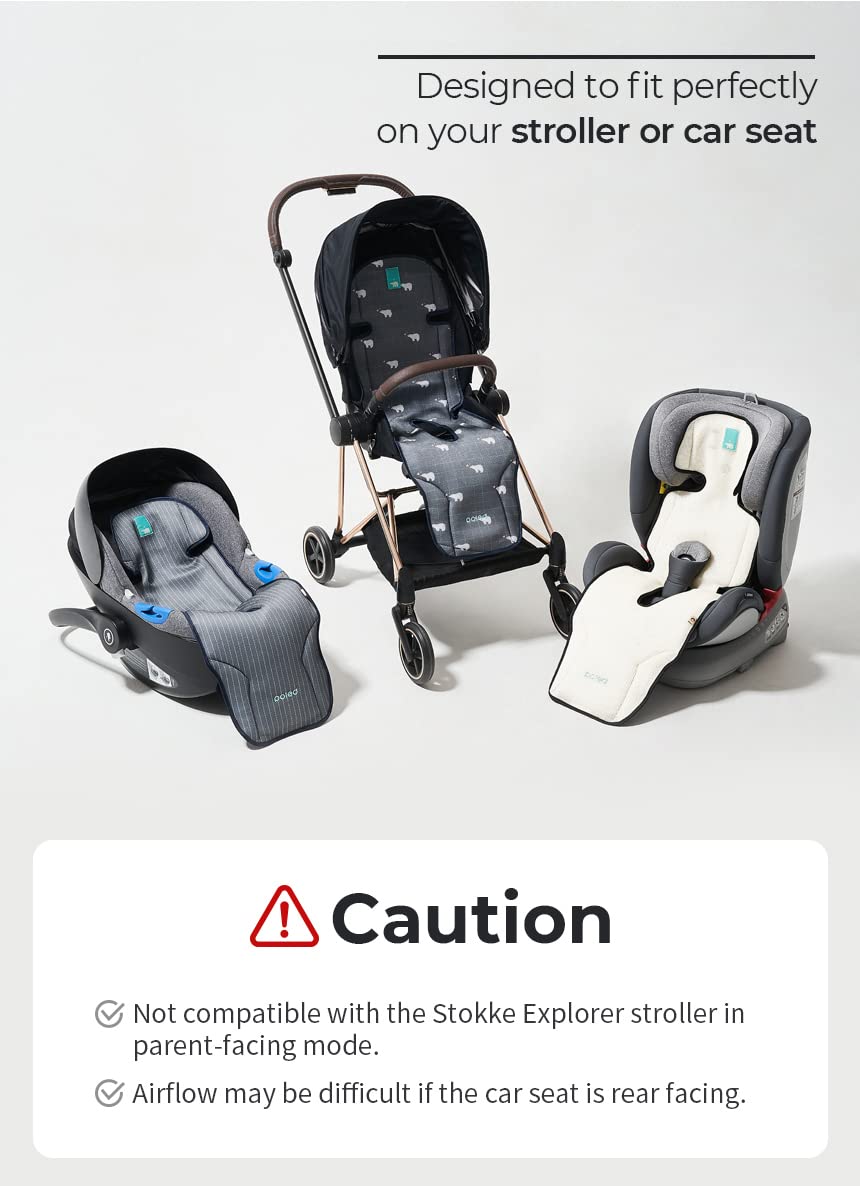 POLED Airluv New Version - Toddler Car Seat Cooling Liner/Keeps Your Baby Cool and Comfortable/Adjustable Fan Speed/Suitable for Everywhere (Cream)