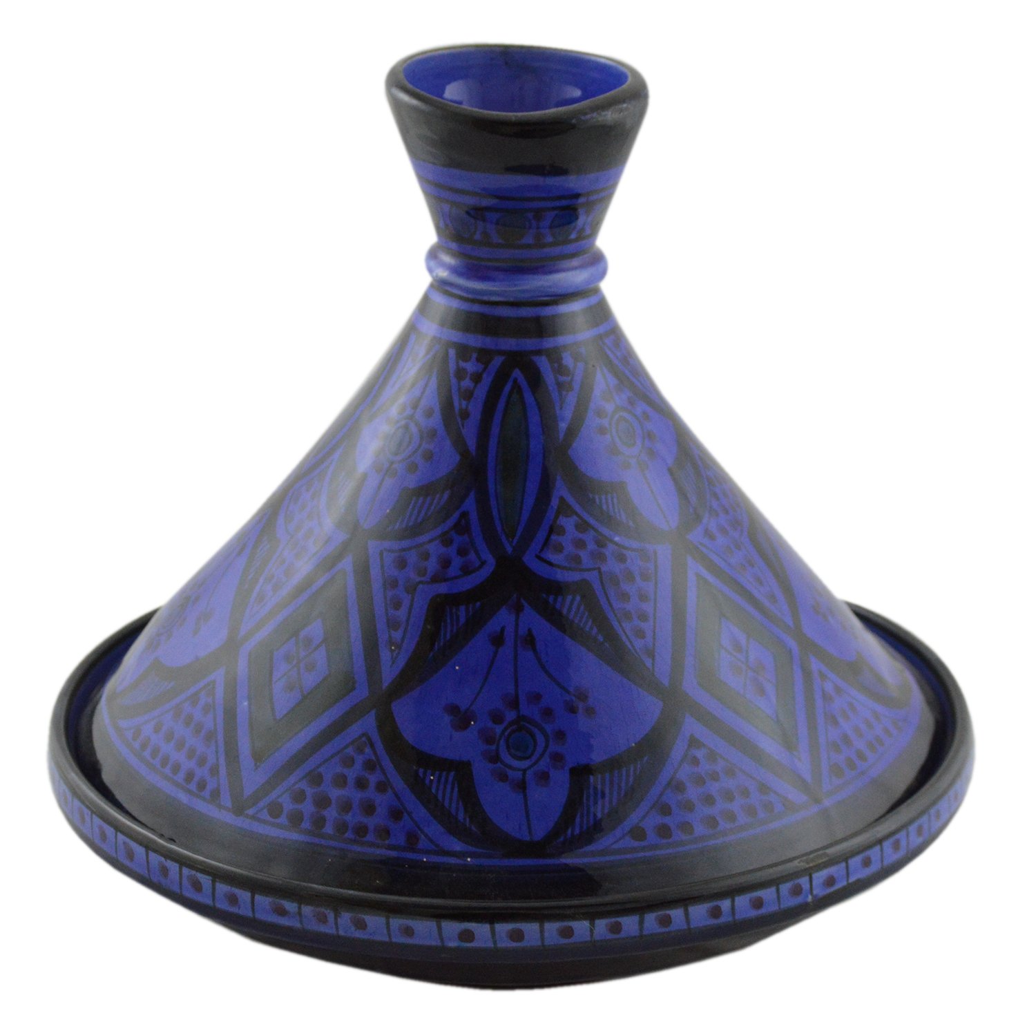 Moroccan Handmade Serving Tagine Exquisite Ceramic With Vivid colors Original large 12 inches Across