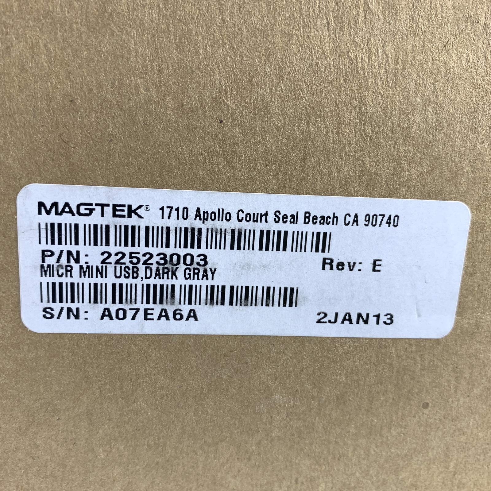 MagTek 22523003 MINIMICR USB Check Reader Gray PWR Included Order Cable Separate