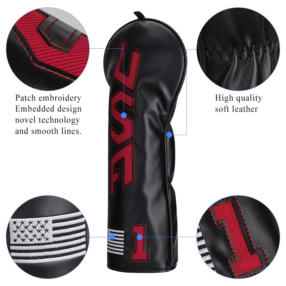 Craftsman Golf USA Style Patriots Black Golf Club Driver Headcover Cover (Driver Cover 1pc)