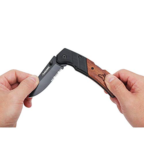 Husky Steel Straight Edge Folding Knife