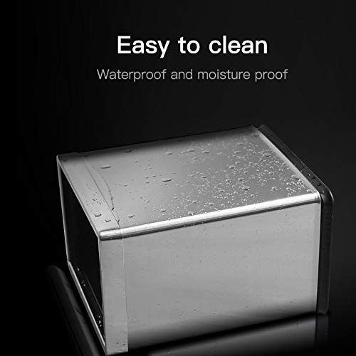 Huaqinglian 2.6gallon Small Metal Office Trash Can,Slim Garbage Can,Bathroom Wastebasket Dust Bin for Kitchen,Living Room,Bedroom…(Stainess Steel)