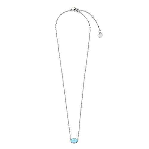 Pura Vida 16" Silver Opal Necklace - Adjustable Length, Brass Base - Brand Charm, 3" Extender