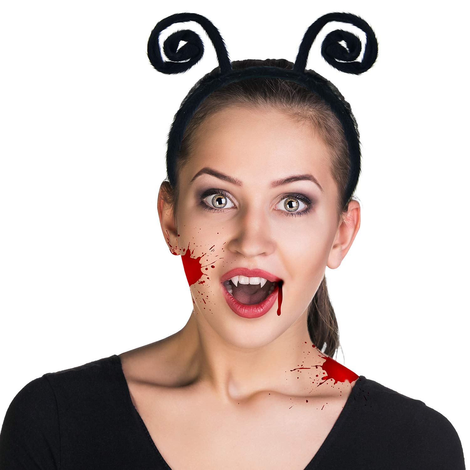 Coopay 8 Pack Butterfly Antenna Headband Black Velvet Headband for Halloween Party Costume Cosplay Dress Up Pretend Play Accessory