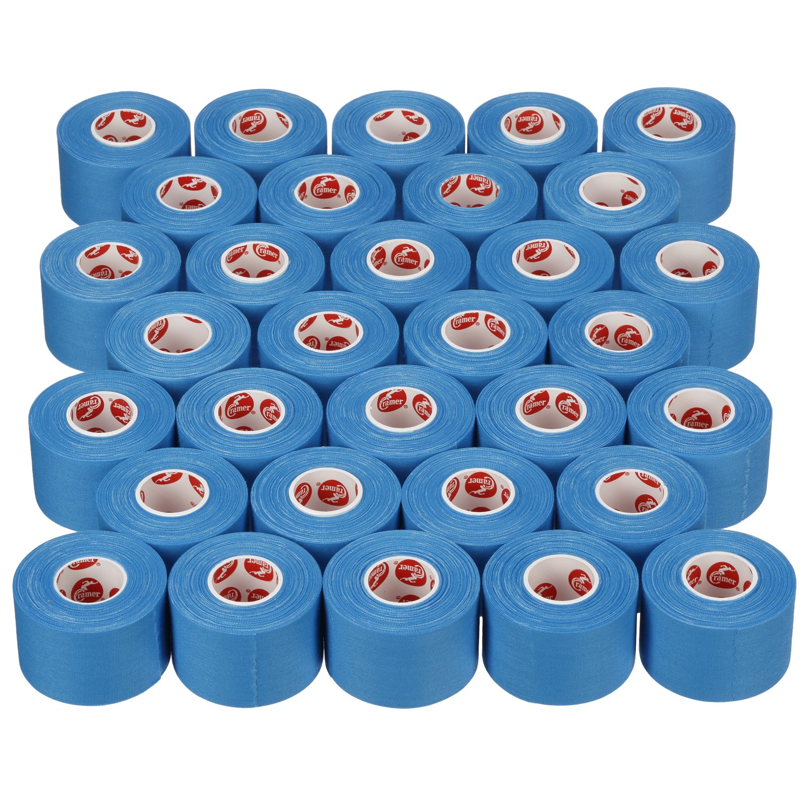 Cramer Team Color Athletic Tape, Blue, For Ankle, Wrist, and Injury Taping, Helps Protect and Prevent Injuries, Promotes Faster Healing, Athletic Training First Aid Supplies, 1.5 Inch, 32 Roll Case