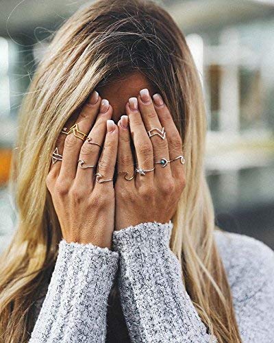 Pura Vida Gold Plated Delicate Stacked Rings - Brass Base .925 Sterling Silver - Size 9