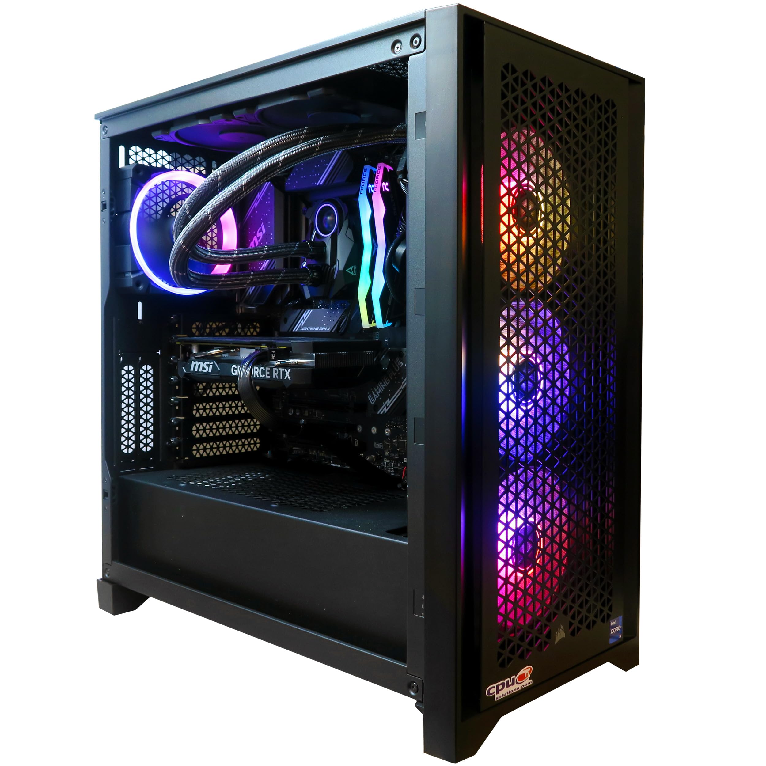 CPU Solutions GamerCore Gaming PC RTX 4060 Core i7 13700KF- 32GB DDR5 RAM, 1000GB SSD, Windows 11, RGB Tower (13700KF)