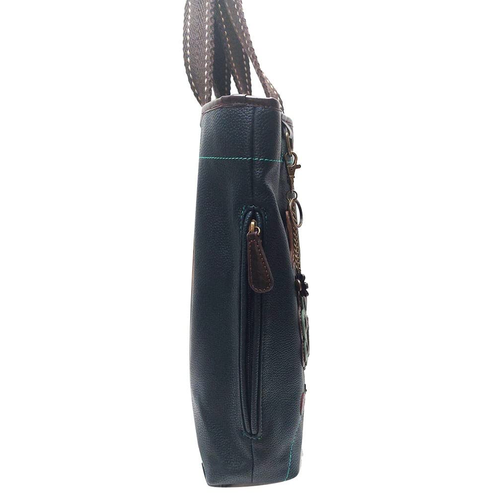 CHALA Handbags Big- Everyday Tote Women Handbag with Zip Around Wallet (Navy Paw Tote + White Paw Wallet)