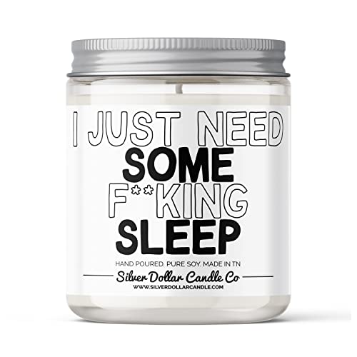Need Sleep New Parents Student Tired Mom Gift Candle for Parents I Just Need Sleep Rude Gag Gift Scented Candle for Christmas (Lavender Vanilla)