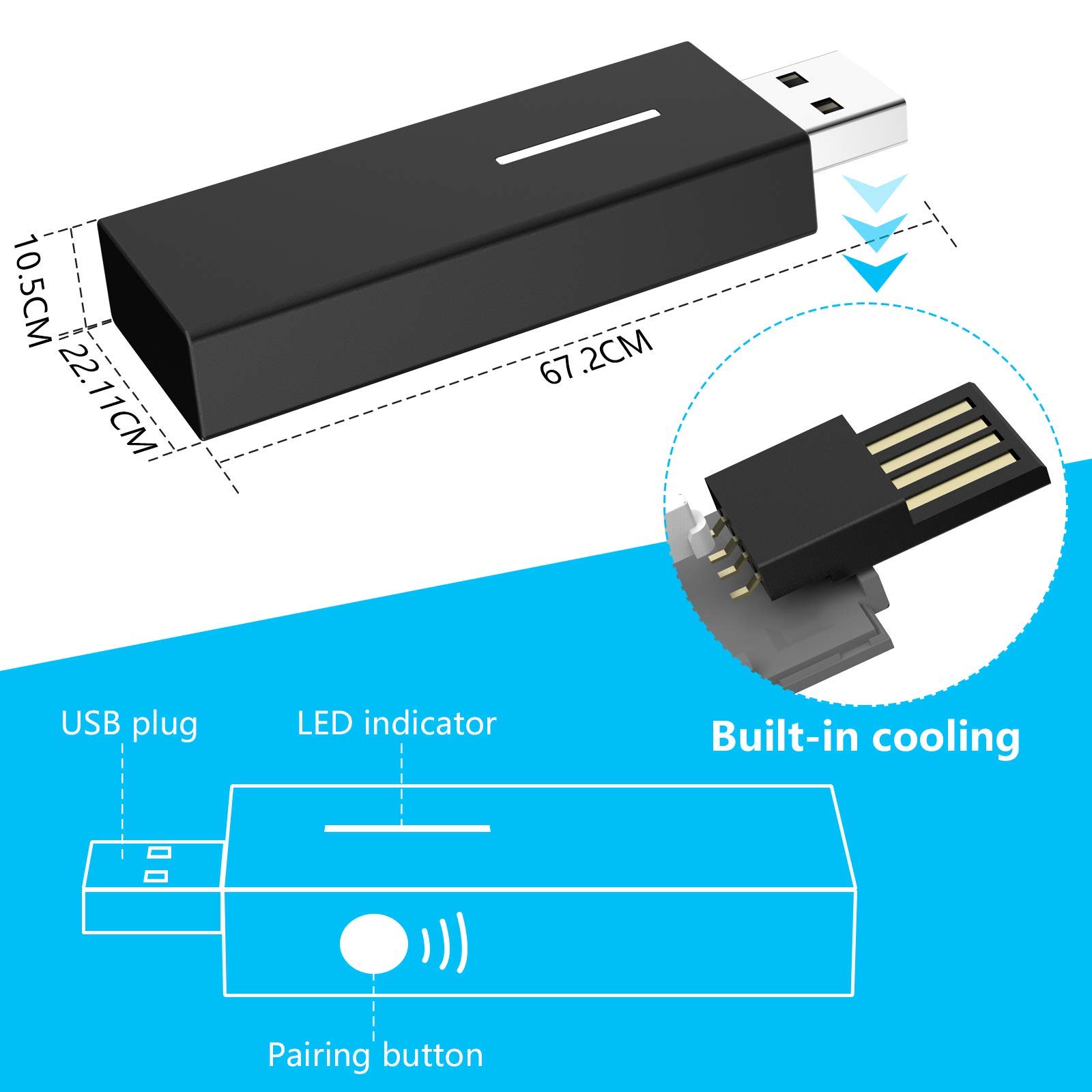 YCCSKY Wireless Adapter for Xbox One, USB Adapter Receiver Compatible with Windows 10/8/7, Fit for Original Xbox One Controller