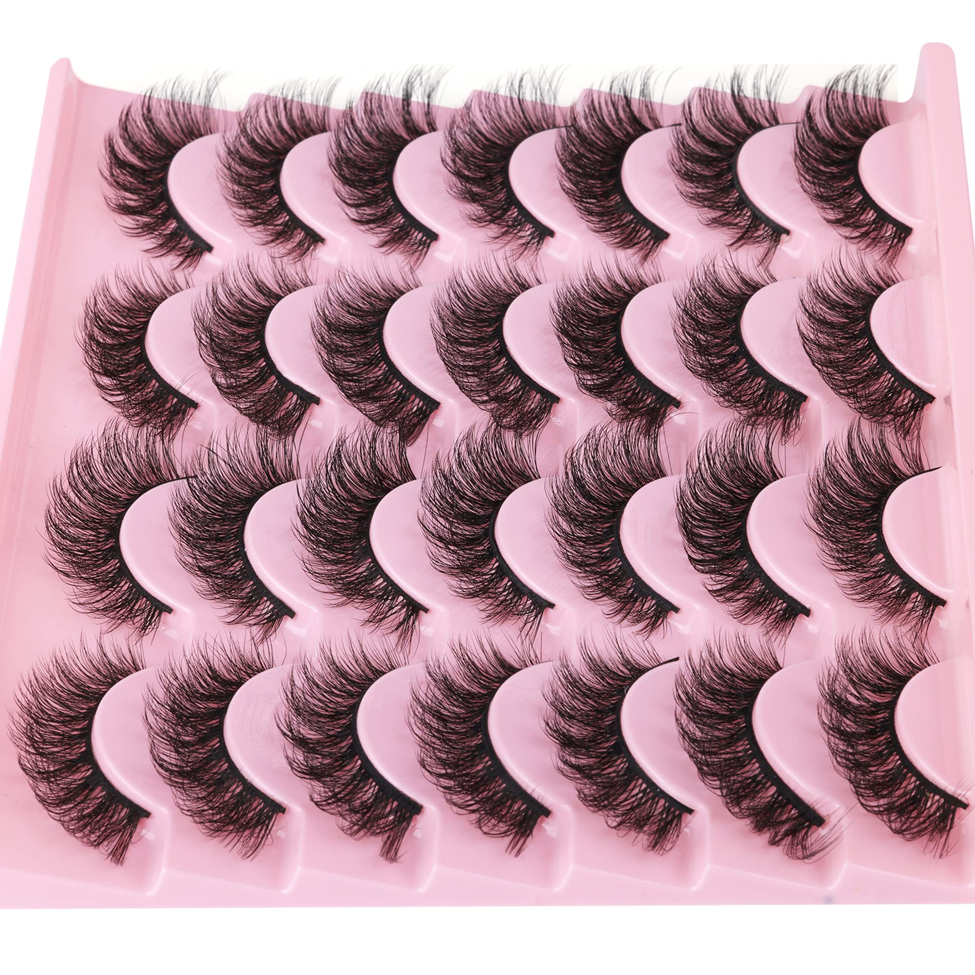 False Eyelashes Natural Look Cat Eye Wispy Lashes Pack 15MM 3D Faux Mink Lashes Fluffy Natural False Lashes 14 Pairs by Ruairie