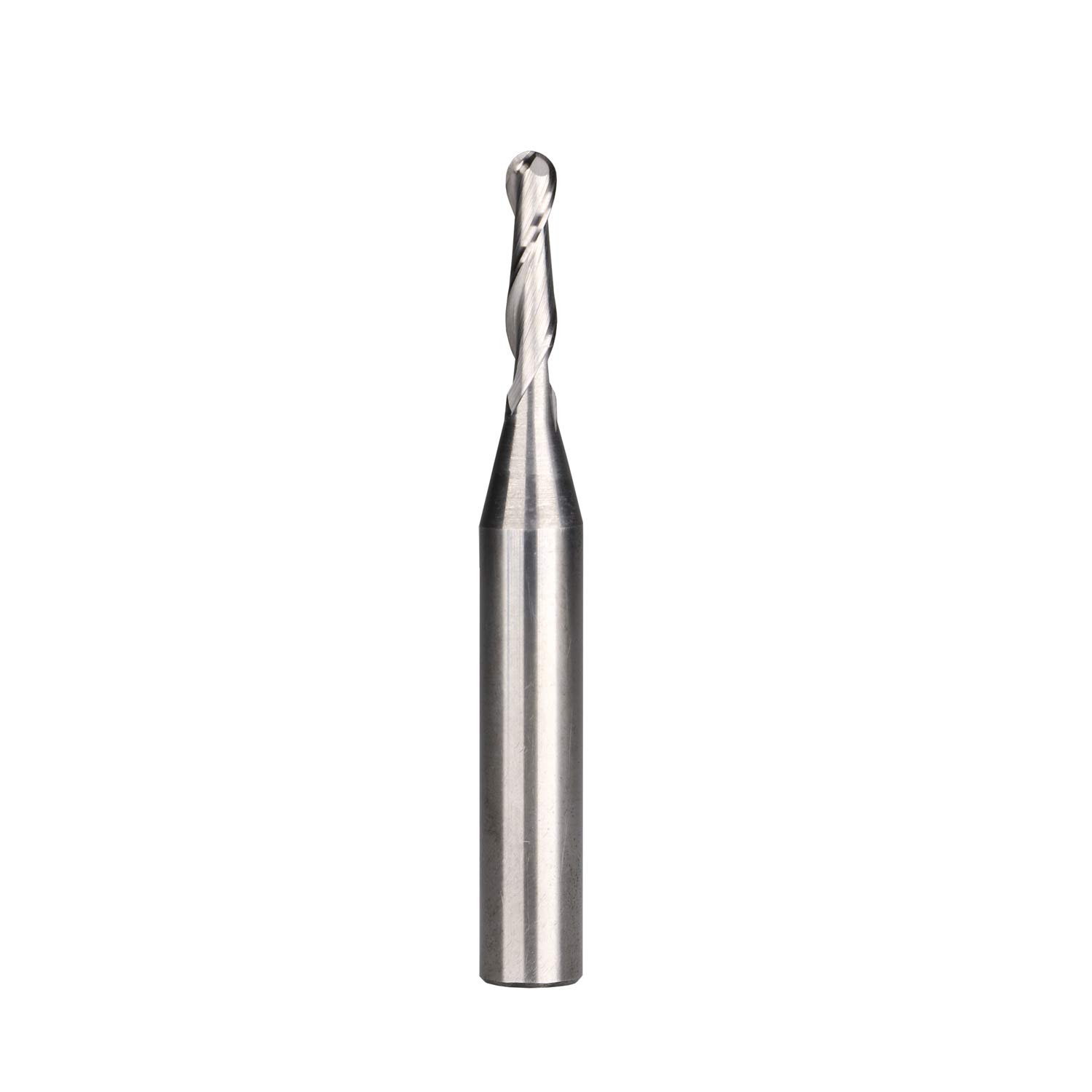 DashHound BRB218 Ball Nose Spiral Bit Solid Carbide CNC Router Bit Up Cut with 1/4 Shank, 1/8"CD X 1/2"CL X 1/4"SD X 2OL