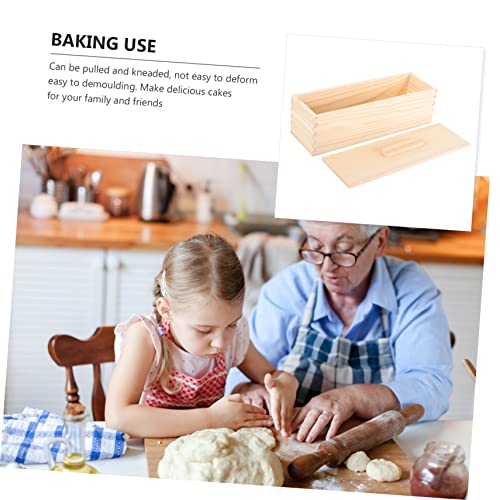 HAKIDZEL toast mold unfinished treasure chest wood bread container kitchen loaf pan nonstick bread pan wood bread bin soap container toast DIY baking mold wooden with cover baking tools