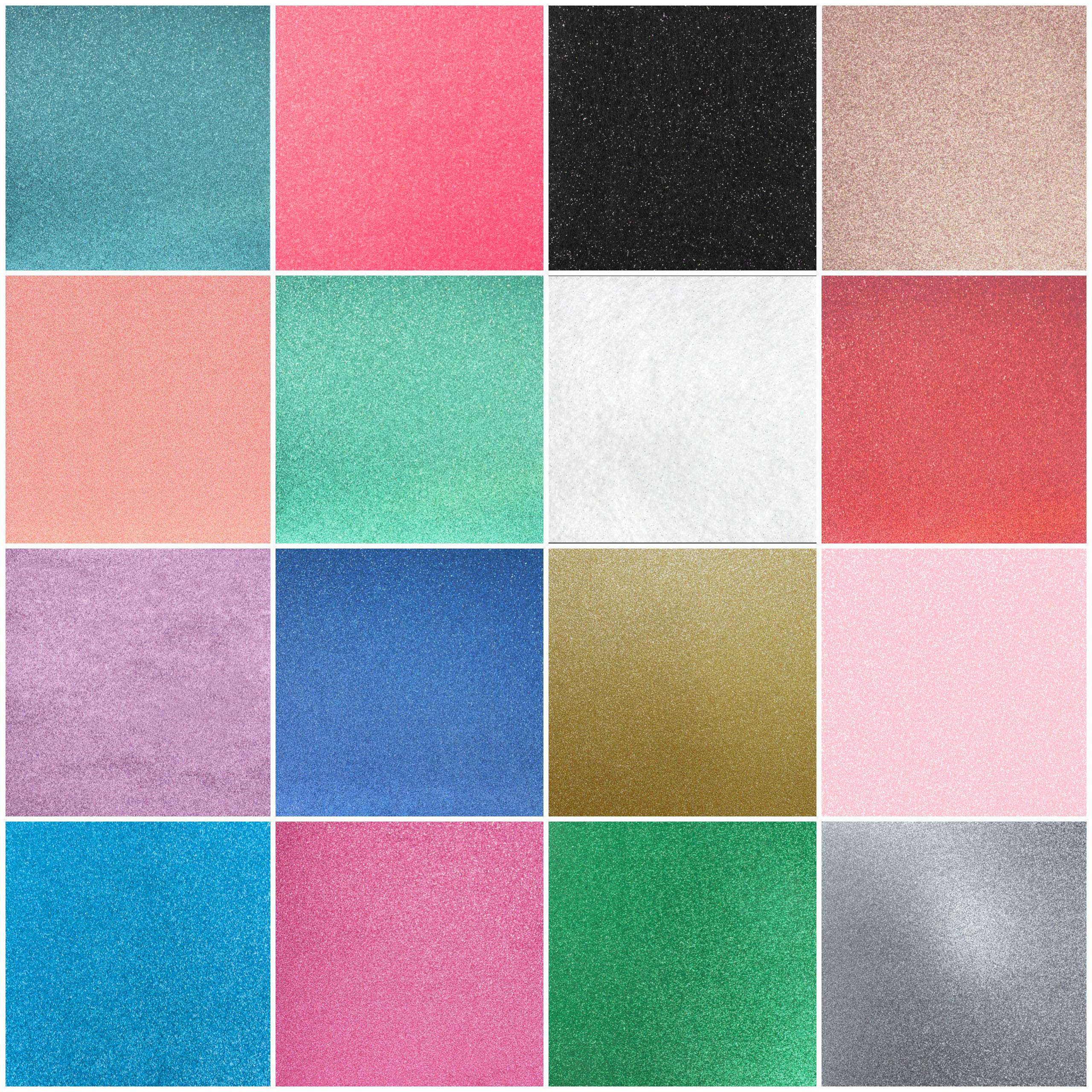 Crafasso 12" x 12" 300gms Heavy & Premium Glitter cardstock, 15 Sheets, Aqua