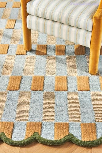 Handmade Modern Premium Quality Woolen Rug Living Room Bedroom for Kitchen (Gold, 8x10 Feet)