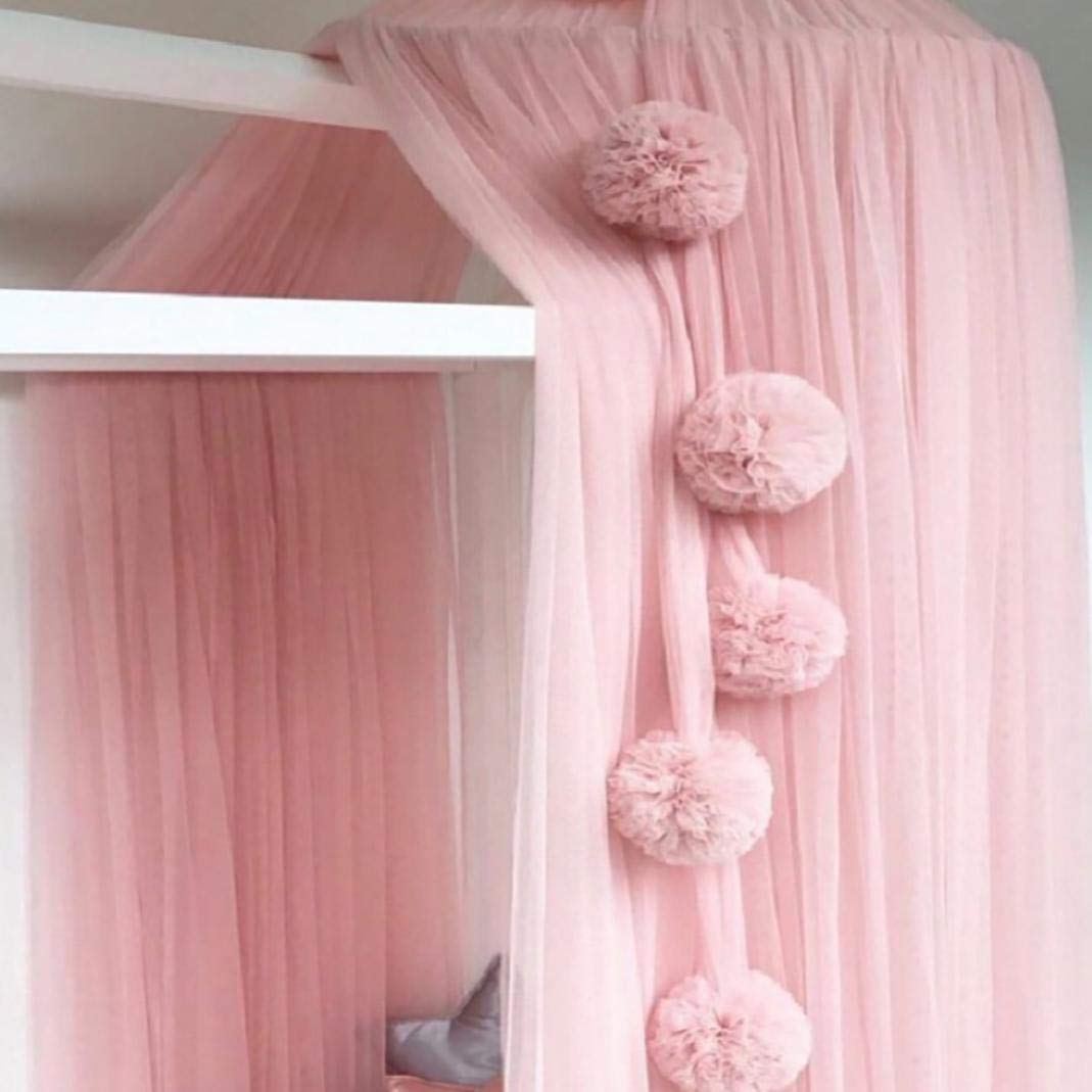 difcuyg5Ozw Lightweight Home Bed Netting Hanging Chiffon Balls Decoration, Lovely Mosquito Net Ornament Accessories - White