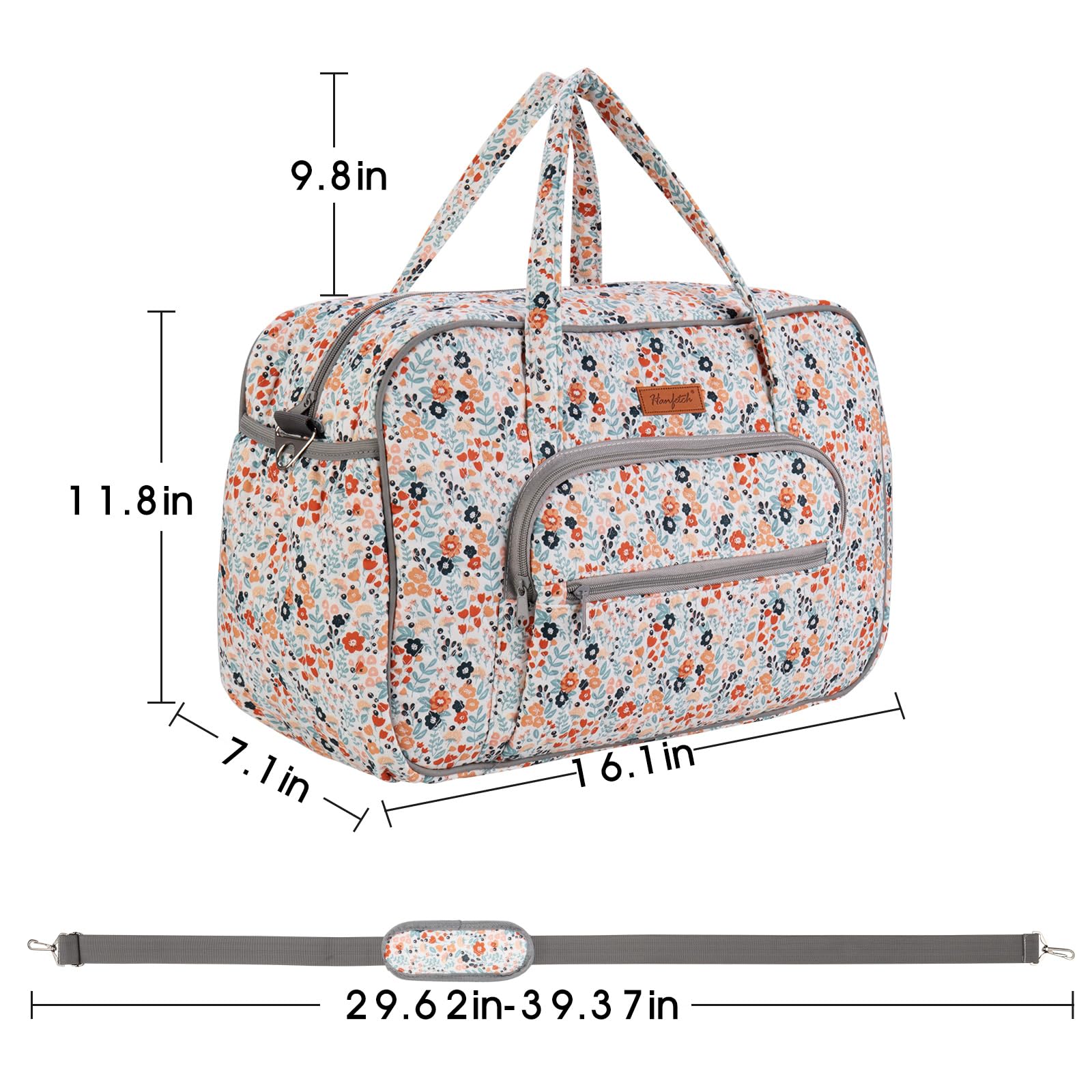 Hanfetch Yarn Storage Organizer, Knitting Crossbody Bag, Large Crochet Bag Tote Gift Yarn Holder Case for Carrying Projects, Knitting Needles, Crochet Hooks and Other Accessories (Paisley)