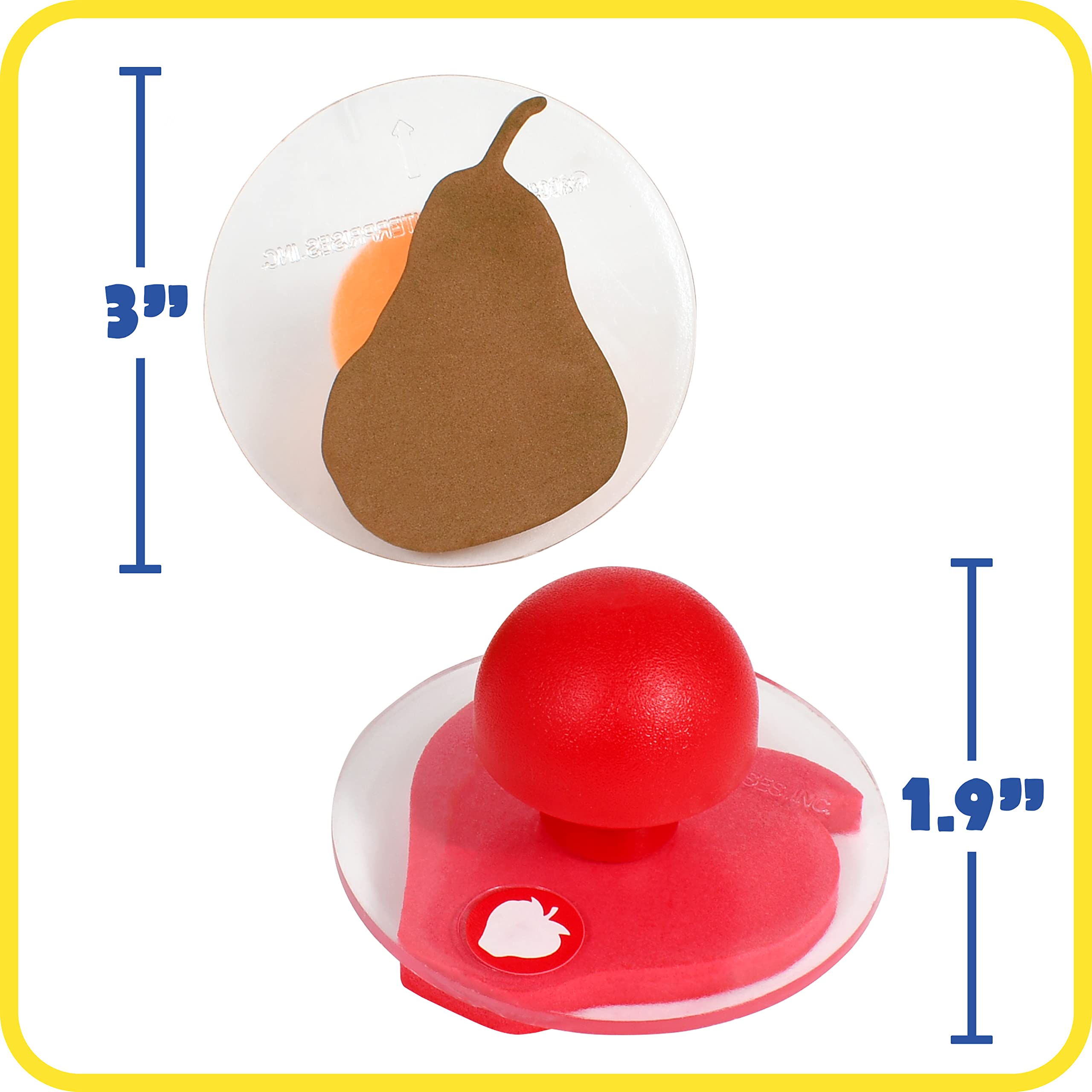 READY 2 LEARN Giant Stampers - Fruit - Set of 6 - Easy to Hold Foam Stamps for Kids - Arts and Crafts Stamps for Displays, Posters, Signs and DIY Projects