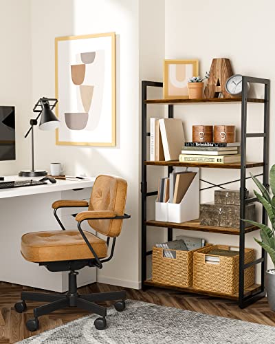 Pipishell Bookshelf, 6-Tier Bookcase with Storage Drawer, Tall Bookshelf Storage Rack with Metal Frame & Wood Grain Finish, Industrial Bookshelf for Living Room, Bedroom, and Home Office, PIBS02WN