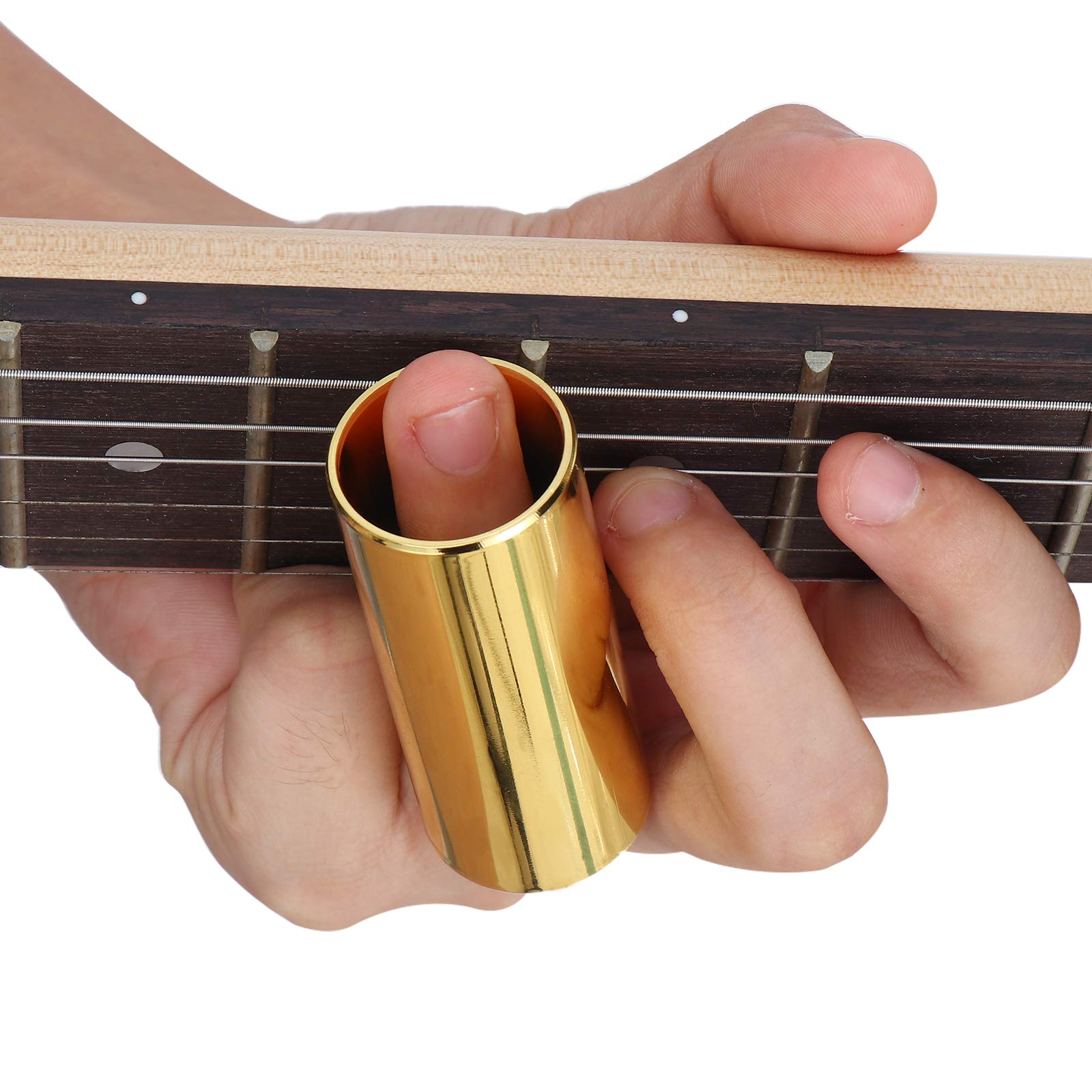 Craymin Slide Guitar Instrument with 1pc Guitar Slide Glass Large, 2pcs Guitar Slide Metal, 8pcs Guitar picks, 3pcs Adhensive Wrap,All in One Case for Guitar, Bass Strings Instrument, Medium (6CM)