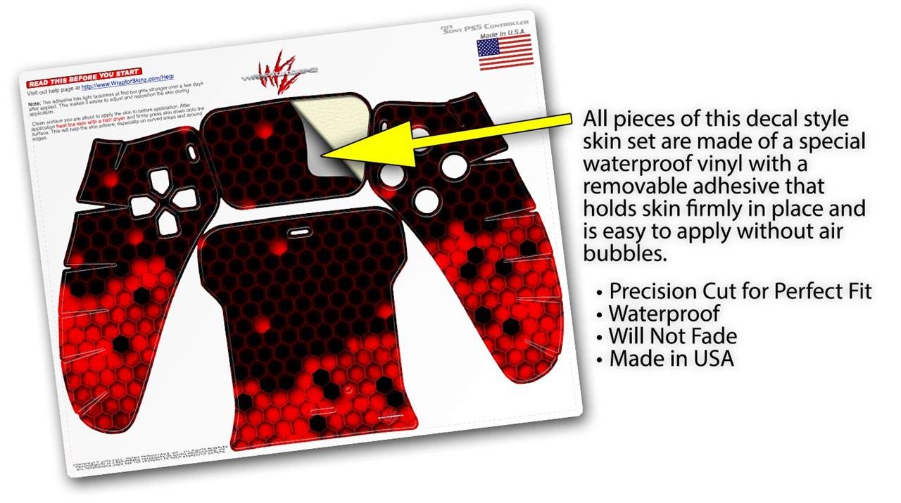WraptorSkinz Skin Wrap compatible with Sony PS5 DualSense Controller HEX Red (CONTROLLER NOT INCLUDED)