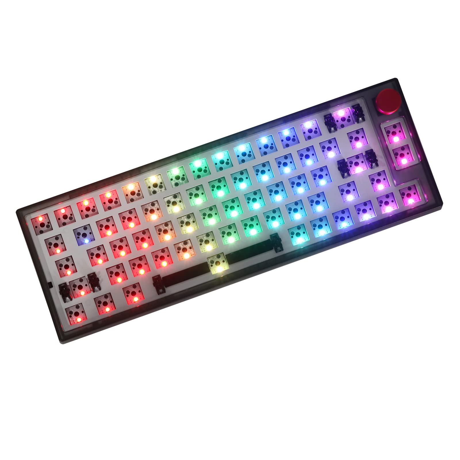 EPOMAKER TH66 60% 66 Keys Hot Swappable Bluetooth 5.0/2.4GHz/Wired Mechanical Gaming Keyboard PCB Mounting Plate Kit with Dampener Foams, Compatible with 3/5Pin Switches (TH66 Black)