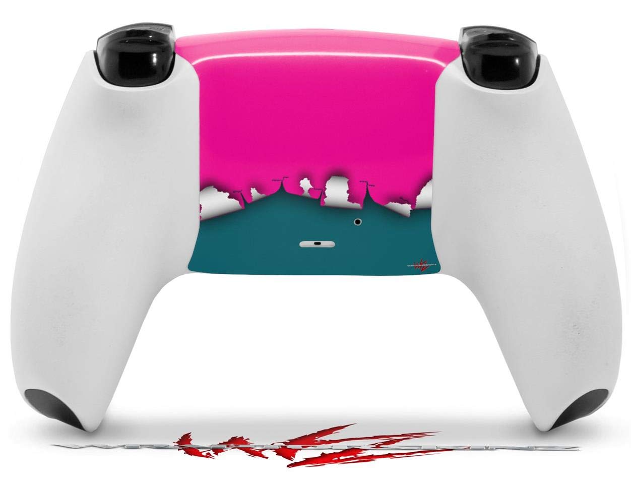 WraptorSkinz Skin Wrap compatible with Sony PS5 DualSense Controller Ripped Colors Hot Pink Seafoam Green (CONTROLLER NOT INCLUDED)